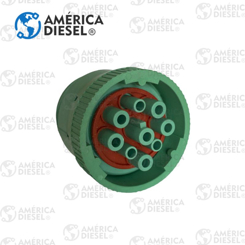 9-way Green Socket Diagnostic Connector - America Diesel